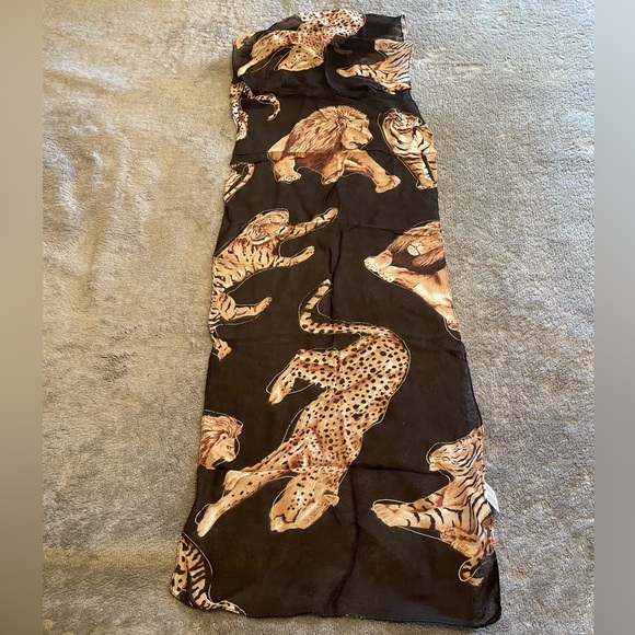 Vintage | Accessories | Vintage Tiger Lion Sheer Scarf | Poshmark